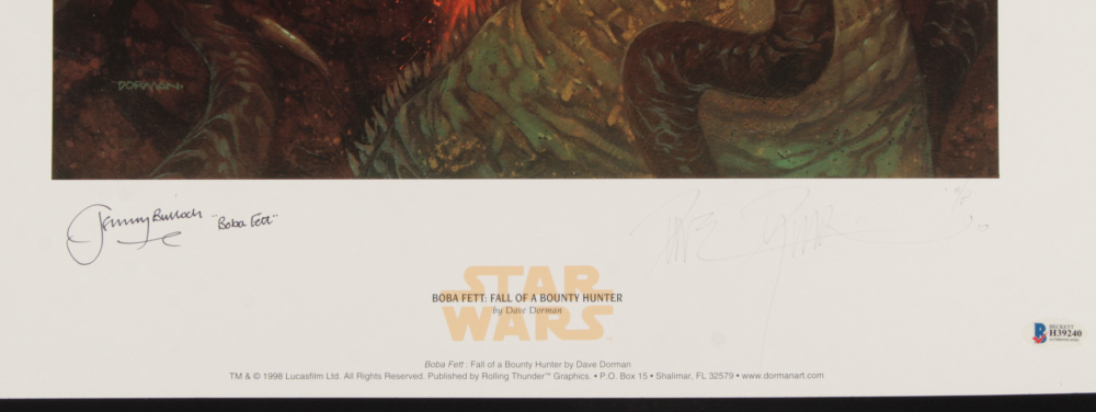 Jeremy Bulloch & Dave Dorman Signed "Fall of a Bounty Hunter" 20x30 AP ...