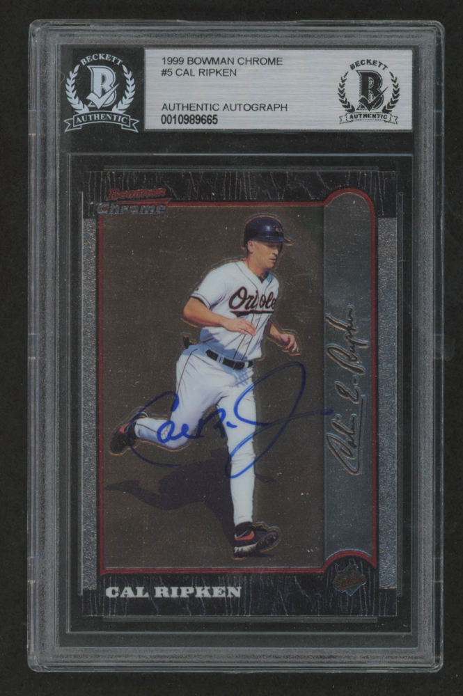 Cal Ripken Signed Jr. 1999 Bowman Chrome #5 (BGS Encapsulated ...