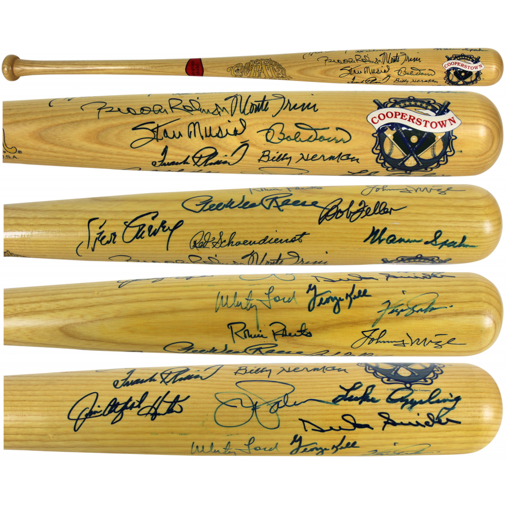 Cooperstown Baseball Bat Signed by (20) with Brooks Robinson, Monte ...