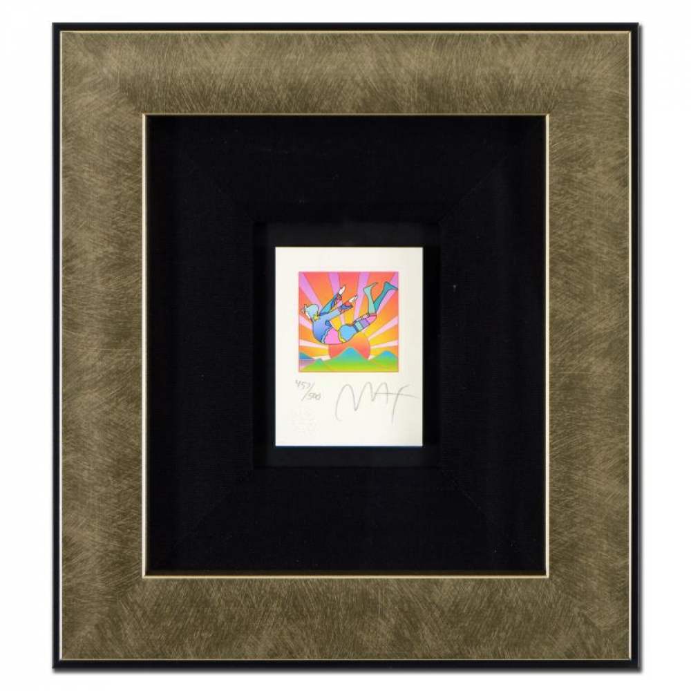 Peter Max Signed "Cosmic Flyer with Sun" Limited Edition 10x11 Custom ...