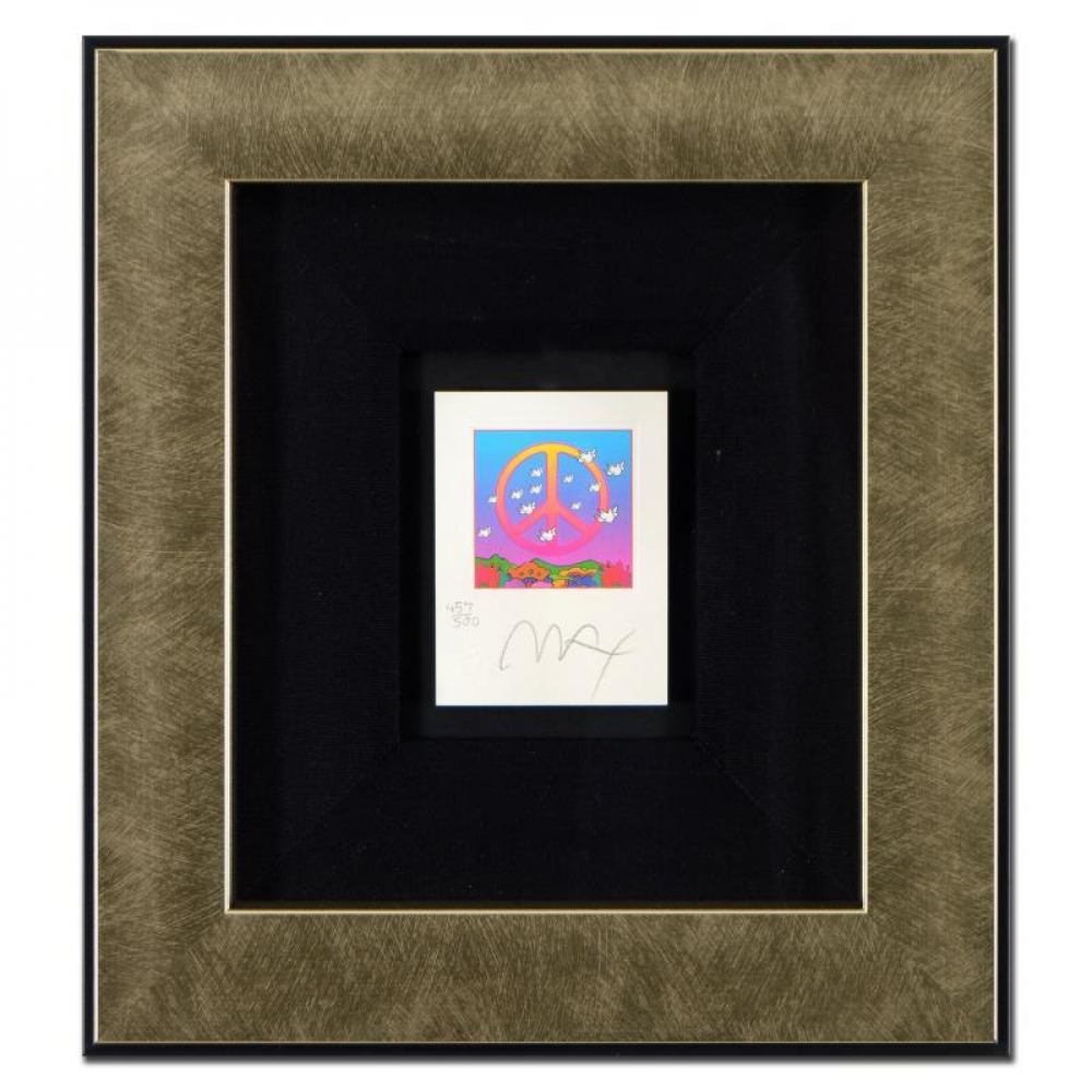 Peter Max Signed "Peace with Doves" Limited Edition 10x11 Custom Framed ...