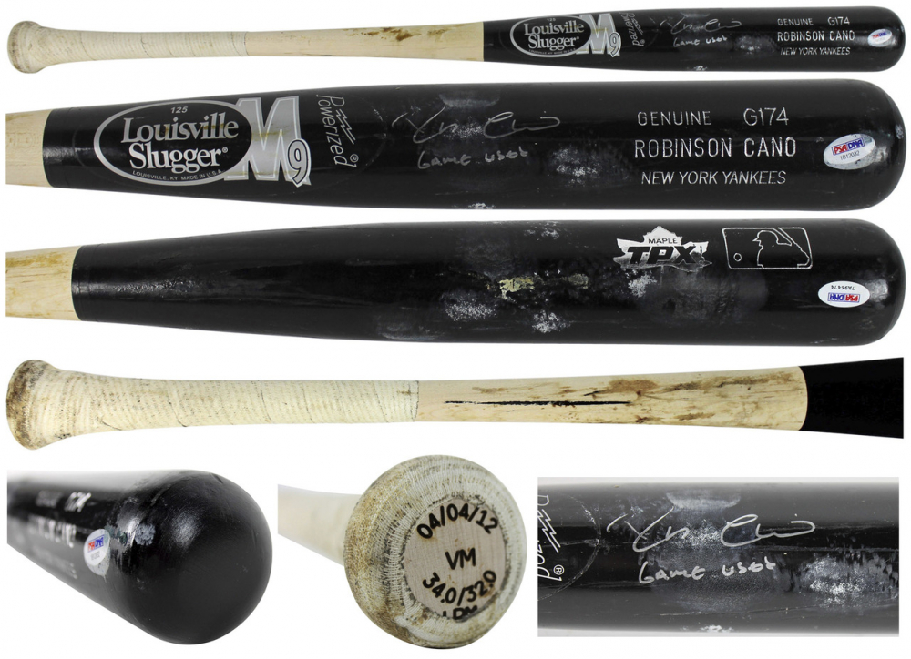 Robinson Cano Signed Game-Used New York Yankees Louisville Slugger ...