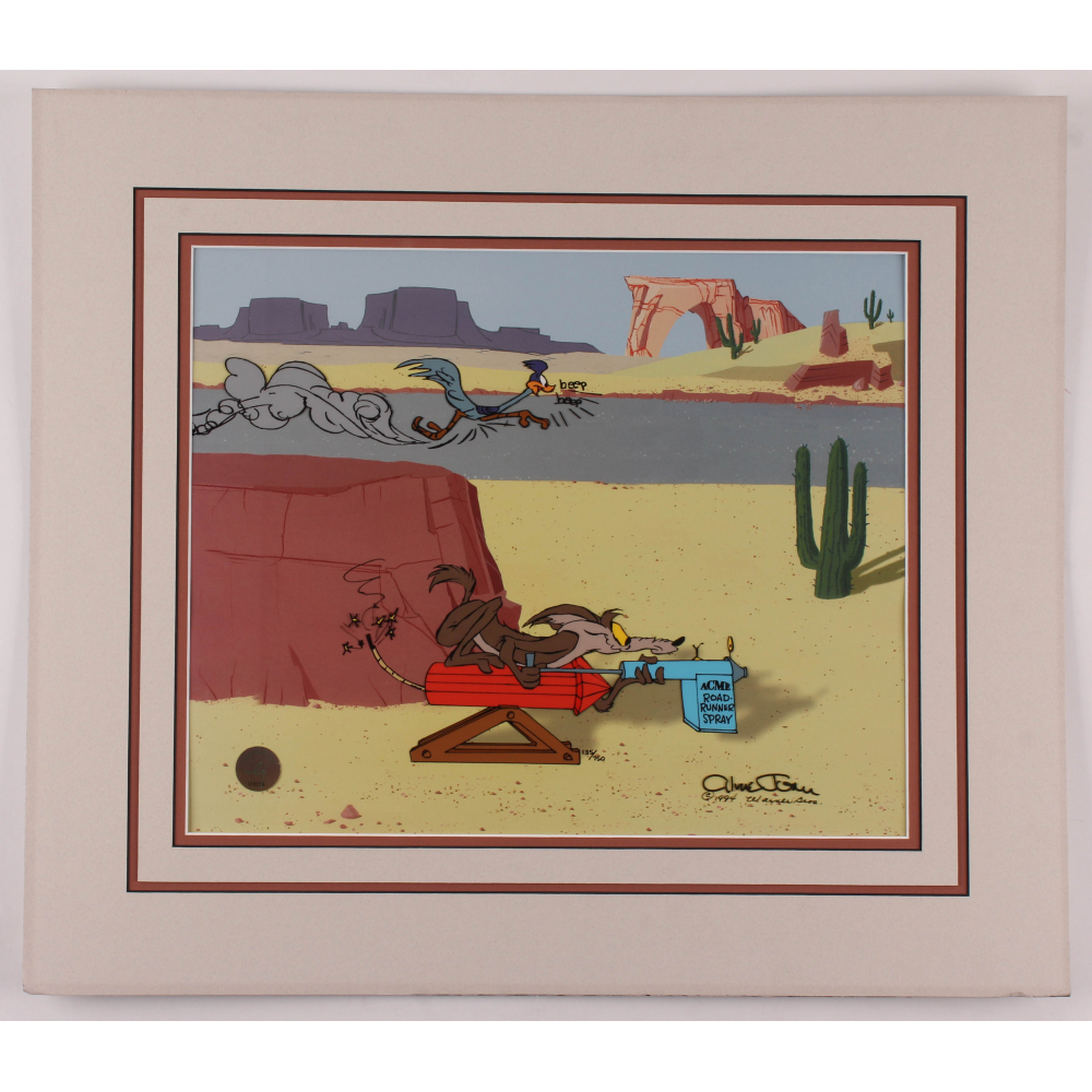 Chuck Jones Signed LE 1994 "Acme Road Runner Spray" 20x23 Custom Matted ...