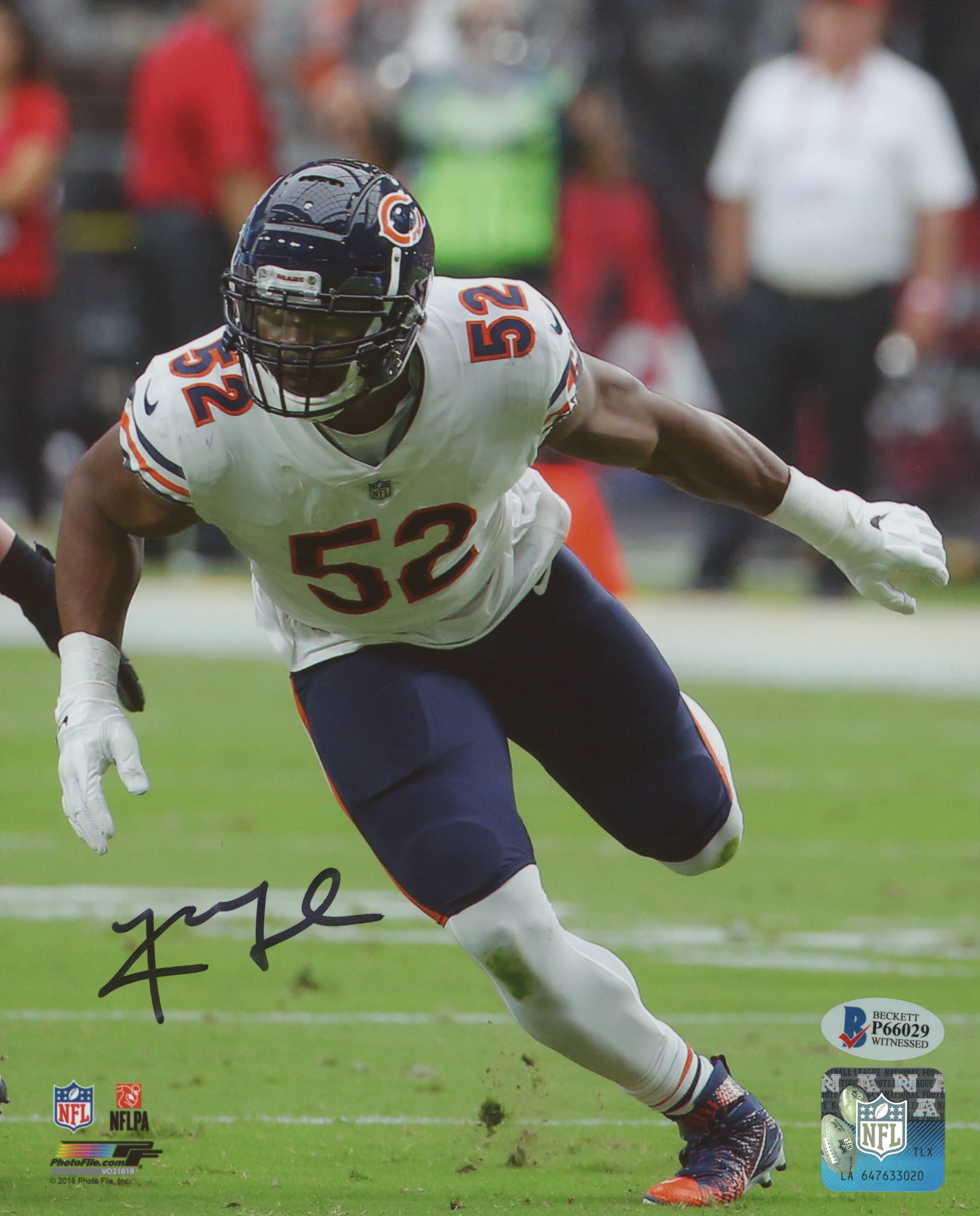 Khalil Mack Signed Bears 8x10 Photo (Beckett COA) | Pristine Auction