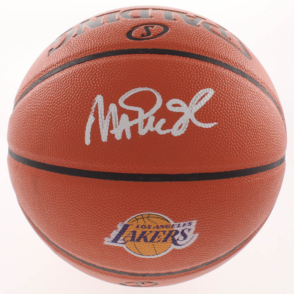 Magic Johnson Signed Lakers Logo NBA Game Ball Series Basketball ...