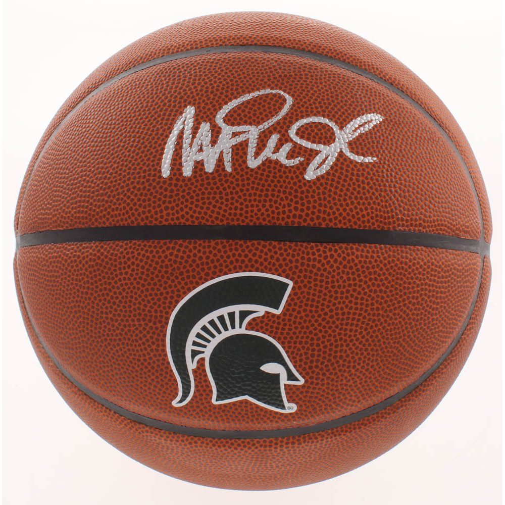 Magic Johnson Signed Michigan State Spartans Logo Basketball (Schwartz ...