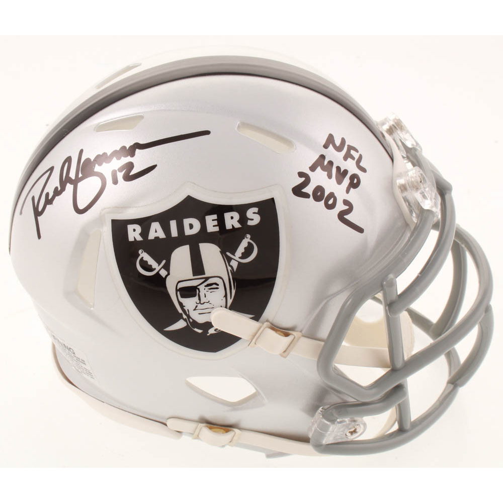 Rich Gannon Signed Raiders Speed Mini-Helmet Inscribed "NFL MVP 2002 ...