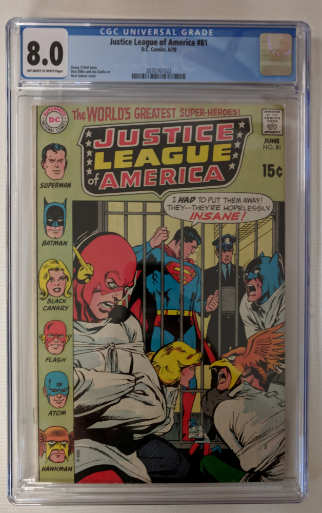 1970 "Justice League of America" Issue #81 DC Comic Book (CGC 8.0 ...