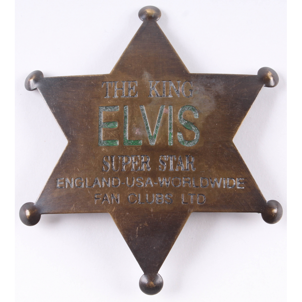 Vintage Elvis Presley Brass Fan Club Badge | Pristine Auction