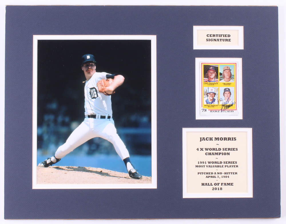 Jack Morris Signed Tigers 14x18 Custom Matted 1978 Topps #703 Rookie ...