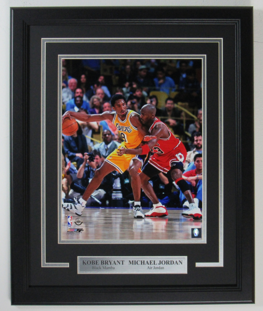 Kobe Bryant & Michael Jordan 18x23 Custom Framed Photo Display | Pristine Auction