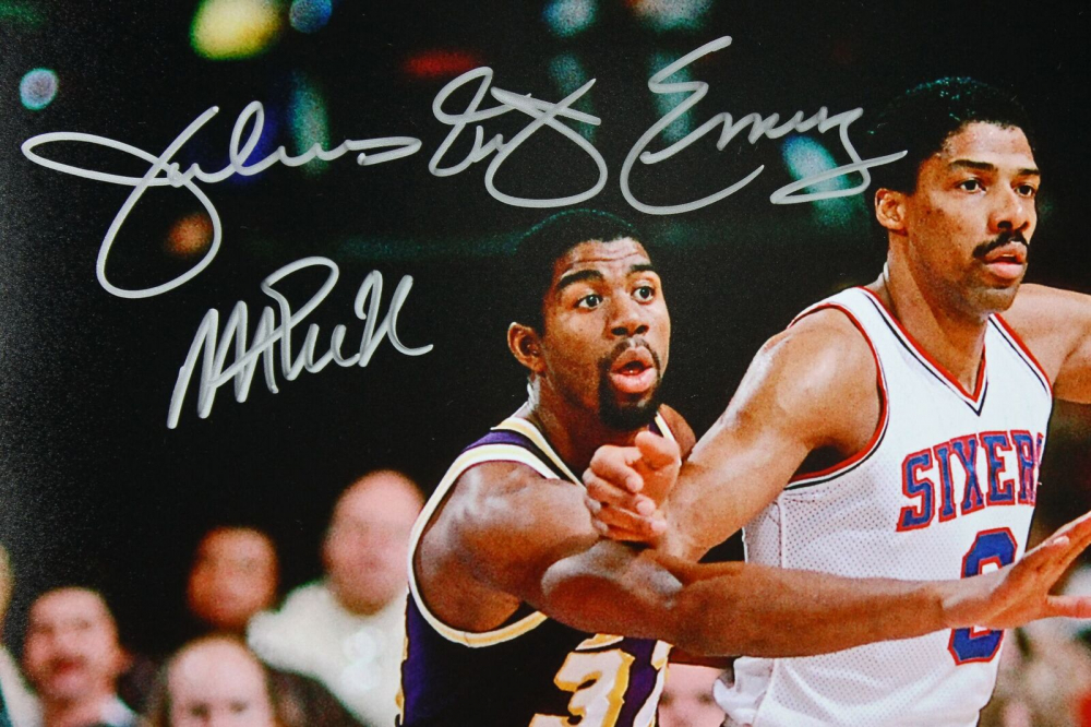 Magic Johnson & Julius "Dr. J" Erving Signed 16x20 Photo (PSA COA ...