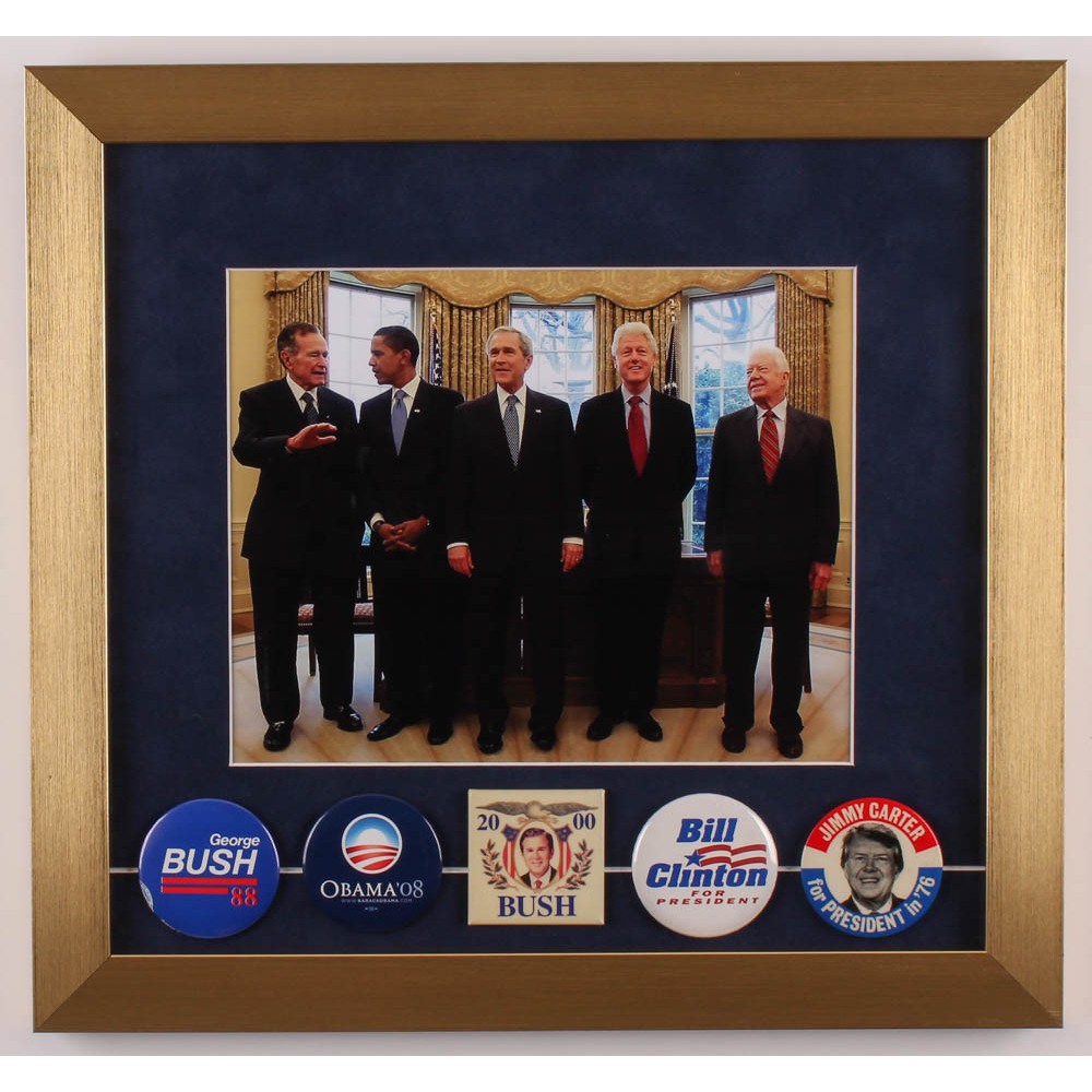 U.S. Presidents 15x16 Custom Framed Photo Display with (5) All Original ...