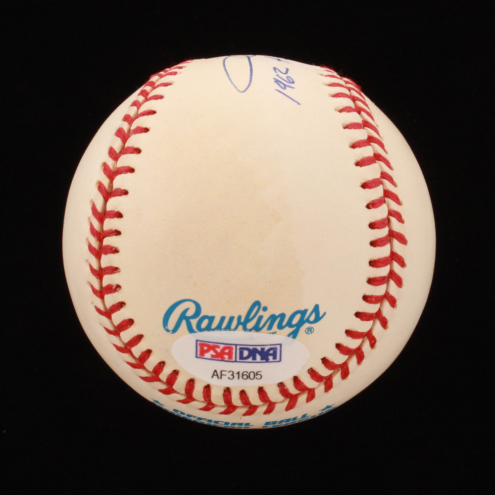 Tom Tresh Signed OAL Baseball Inscribed "1962 AL Rookie of The Year ...