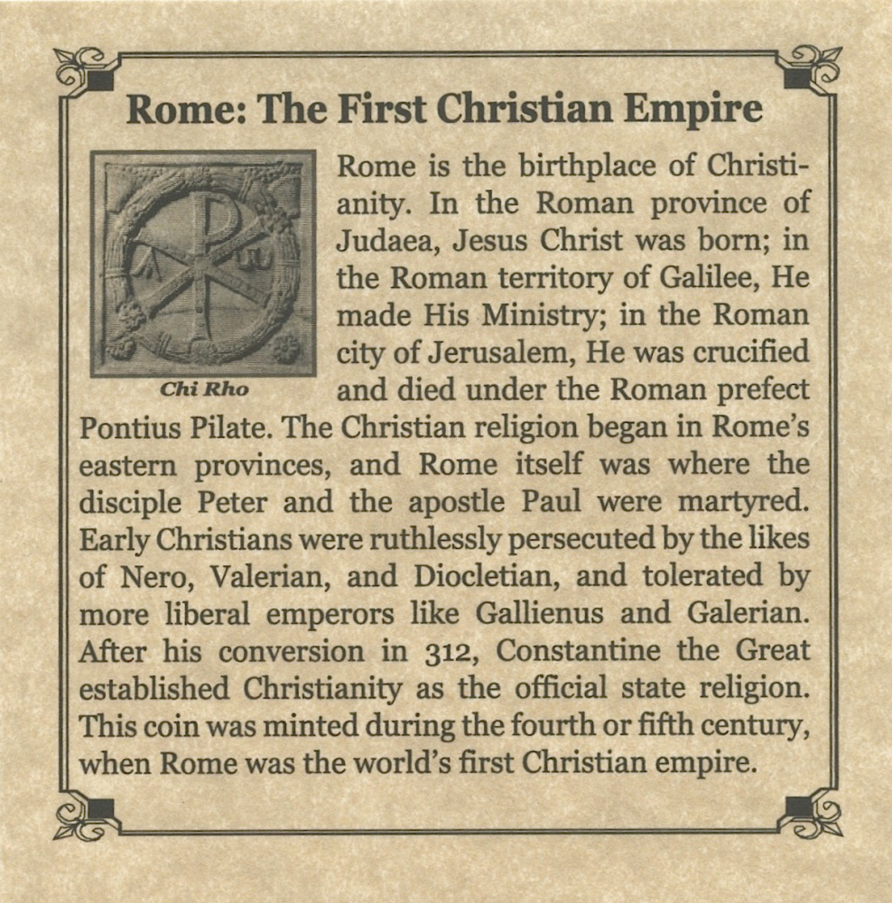 AD 306-410 - Rome, The First Christian Empire - Original Roman Empire ...