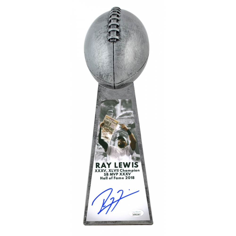 Ray Lewis Signed Ravens 15” Lombardi Football Championship Trophy (JSA ...
