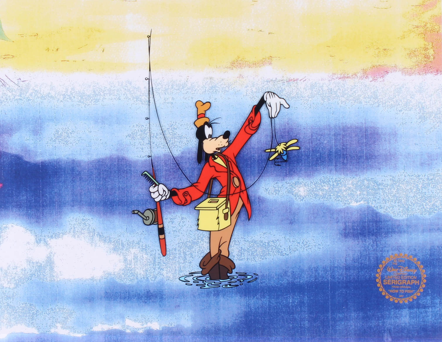 Walt Disney Goofy "How to Fish" LE 11x14 Animation Serigraph Cel ...