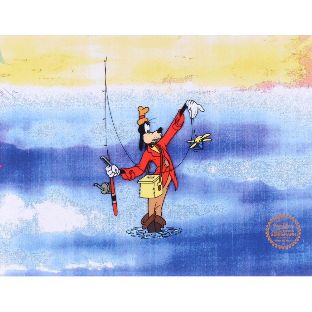 Walt Disney Goofy "How to Fish" LE 11x14 Animation Serigraph Cel ...
