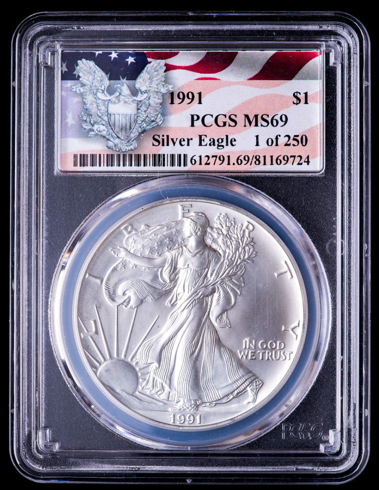 1991 American Silver Eagle $1 One Dollar Coin (PCGS MS69) | Pristine Auction