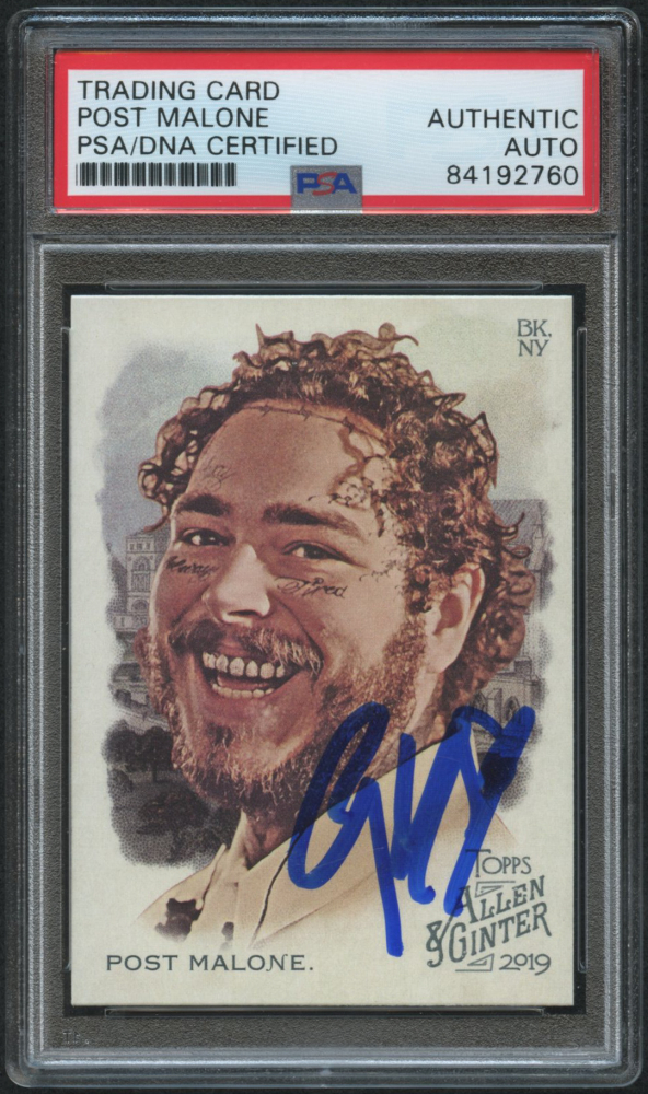 Post Malone Signed 2019 Topps Allen and Ginter #176 (PSA Encapsulated ...