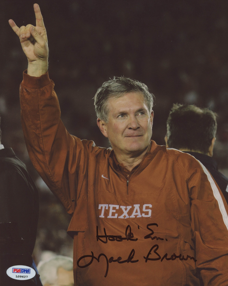 Mack Brown Signed Texas Longhorns 8x10 Photo Inscribed "Hook 'Em" (PSA ...
