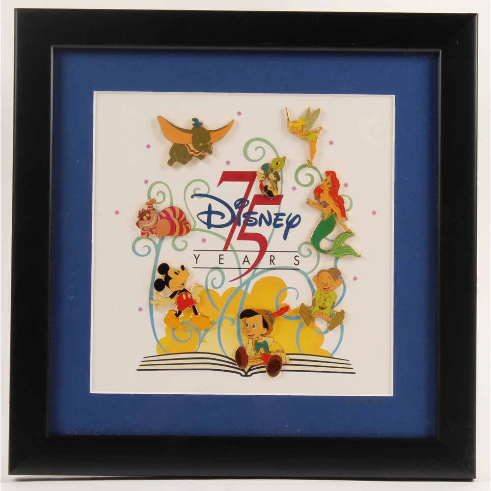 Walt Disney "75 Years of Love & Laughter" LE 12.25x12.25 Custom Framed ...