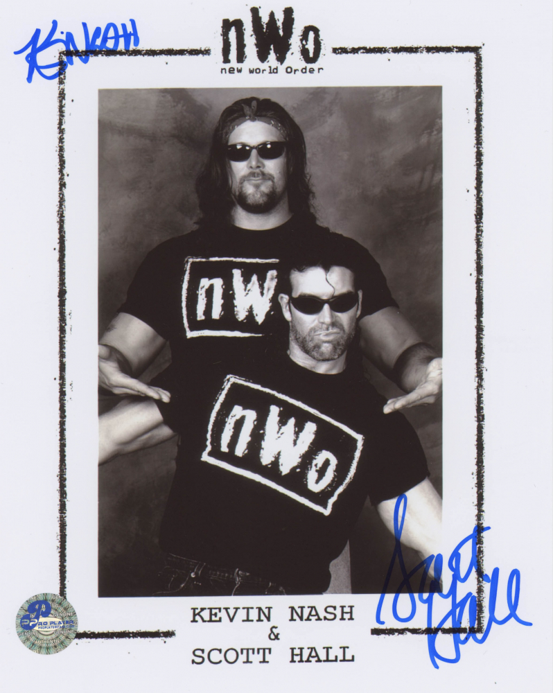 Kevin Nash & Scott Hall Signed WWE 8x10 Photo (Pro Player Hologram) | Pristine Auction