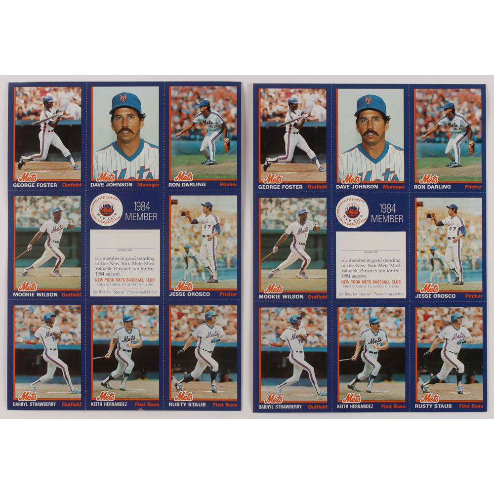 Lot of (2) 1984 Mets Fan Club Uncut Sheets of (9) Baseball Cards with ...