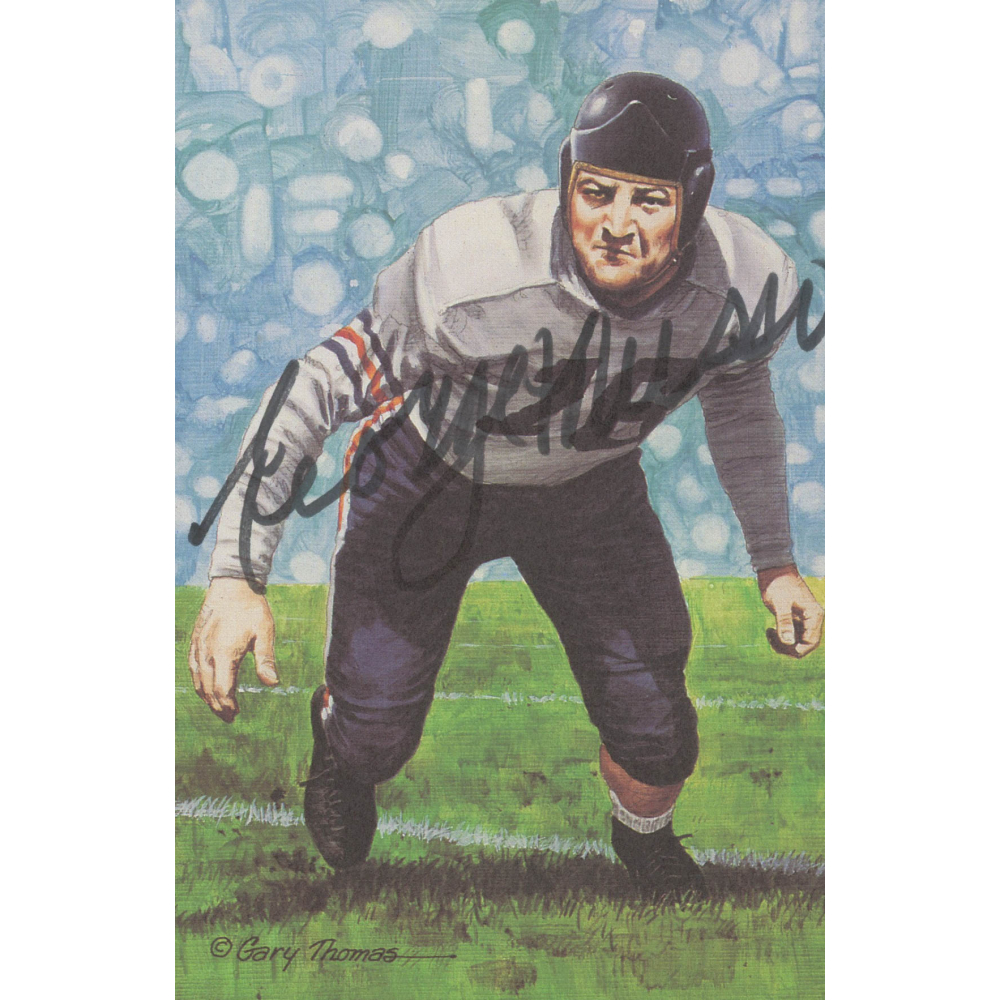 George Musso Signed 1991 LE Bears 4x6 Pro Football Hall of Fame Art ...