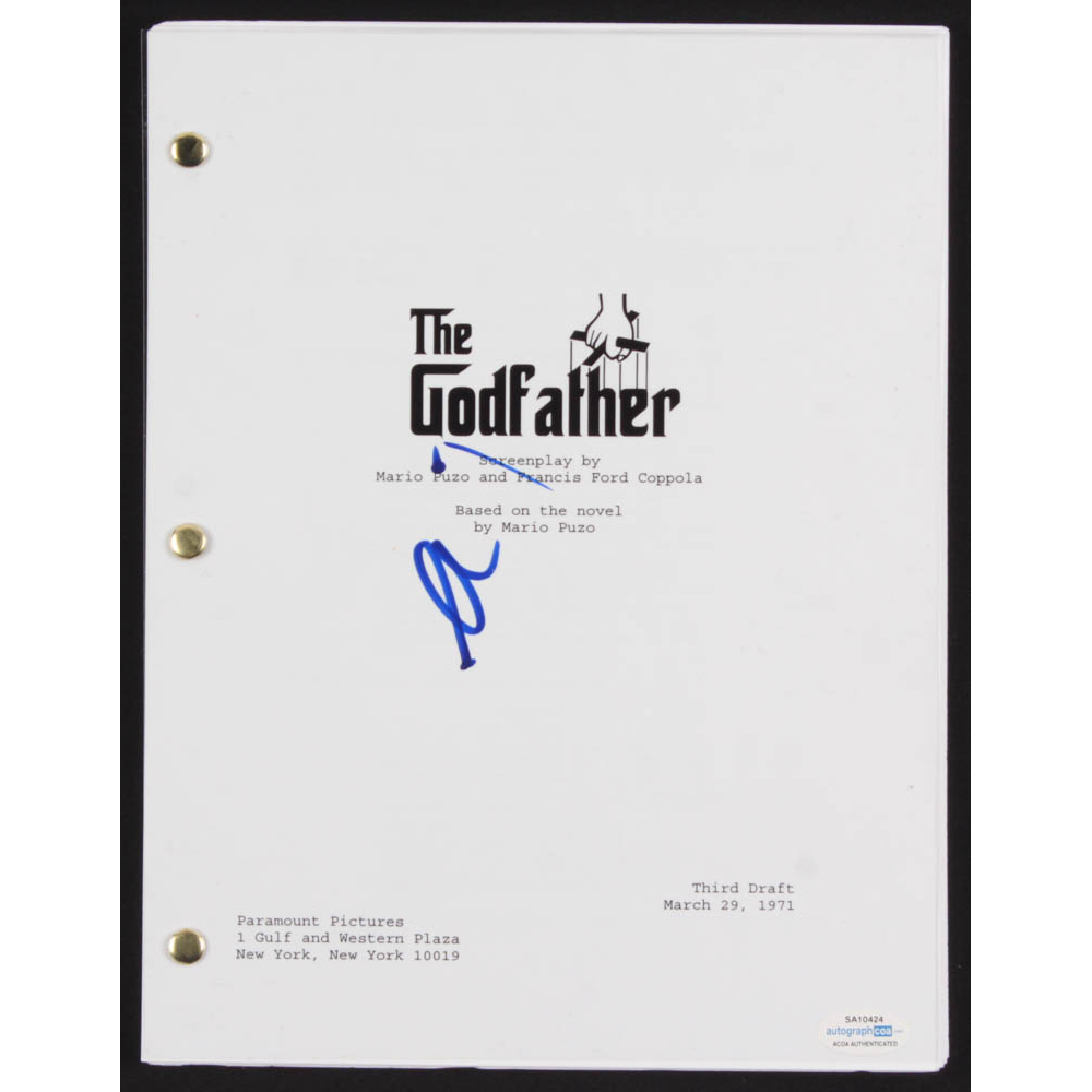 Al Pacino Signed "The Godfather" Movie Script (ACOA COA) | Pristine Auction