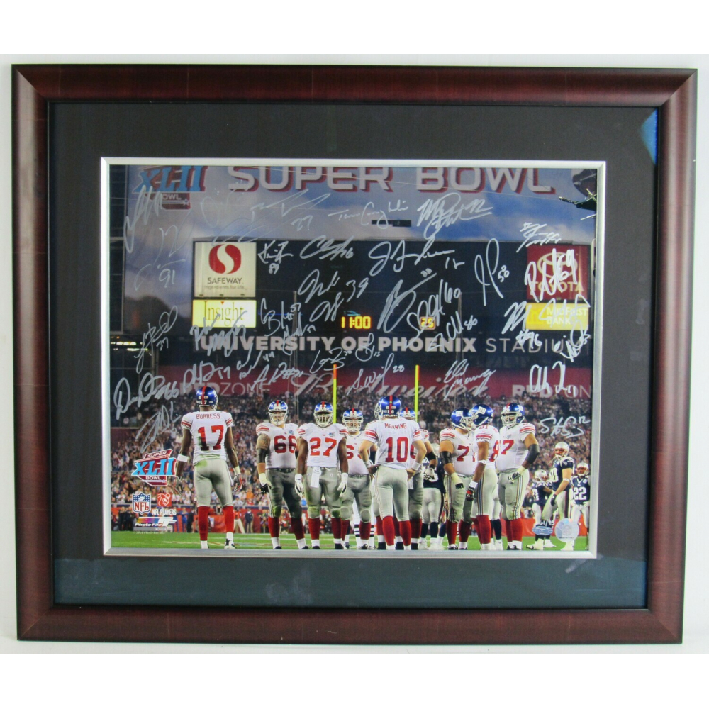 2007 Giants Super Bowl XLII Champions 23x27 Custom Framed Photo Display ...