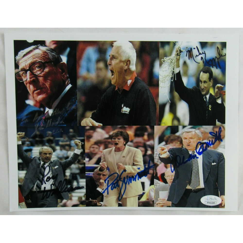 Basketball Coaches 8.5x11 Photo Signed by (5) with John Wooden, Mike ...