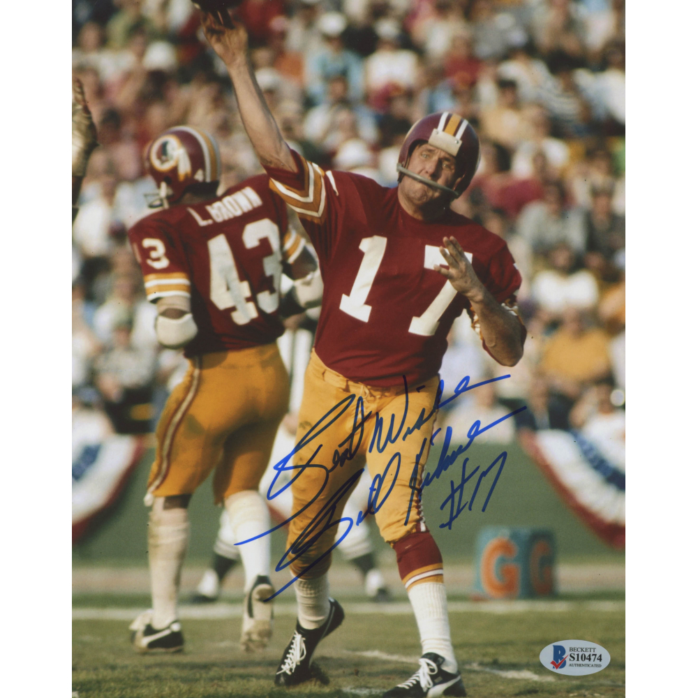 Billy Kilmer Signed Redskins 8x10 Photo Inscribed "Best Wishes ...