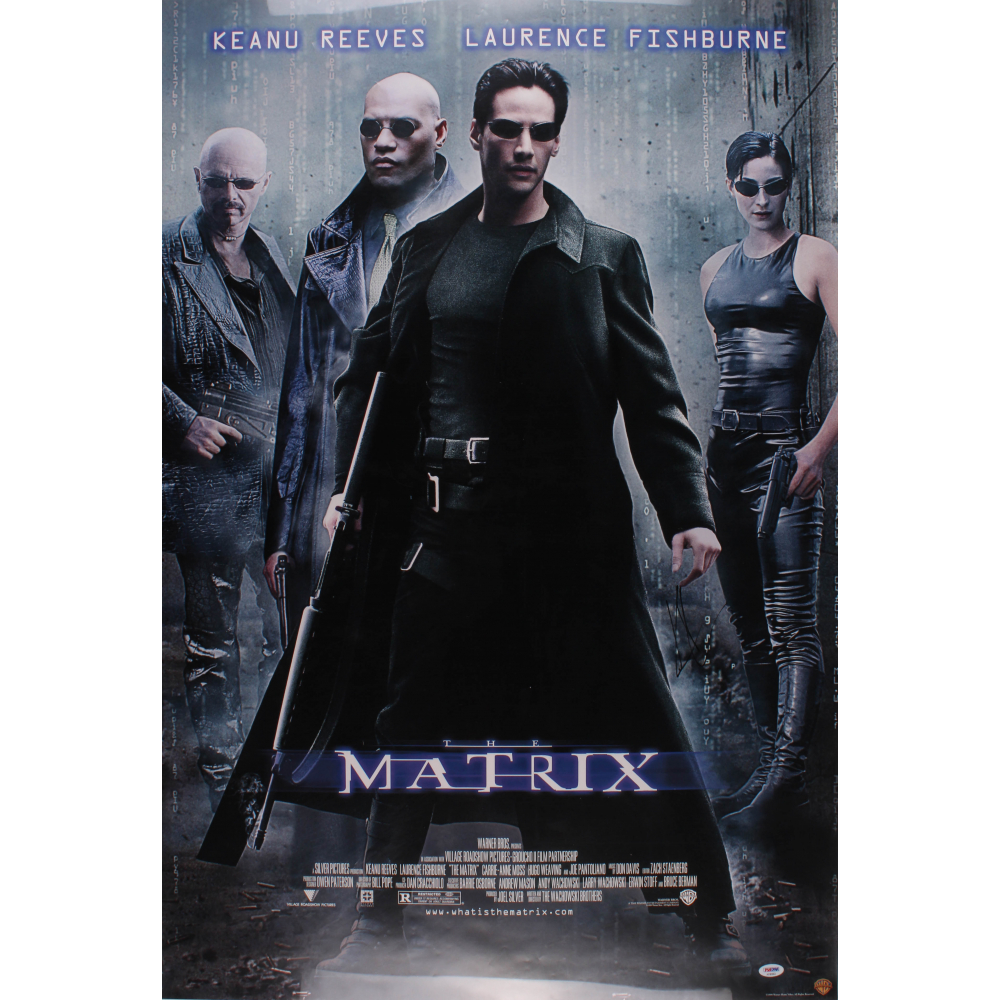 Keanu Reeves Signed "The Matrix" 27x40 Movie Poster (PSA Hologram ...