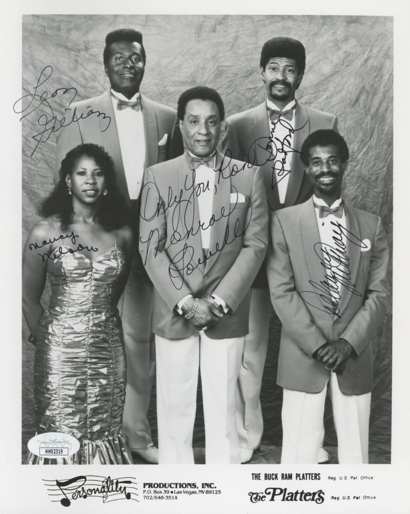 "The Platters" 8x10 Photo Signed by (5) with Nancy Nelson, Monroe ...