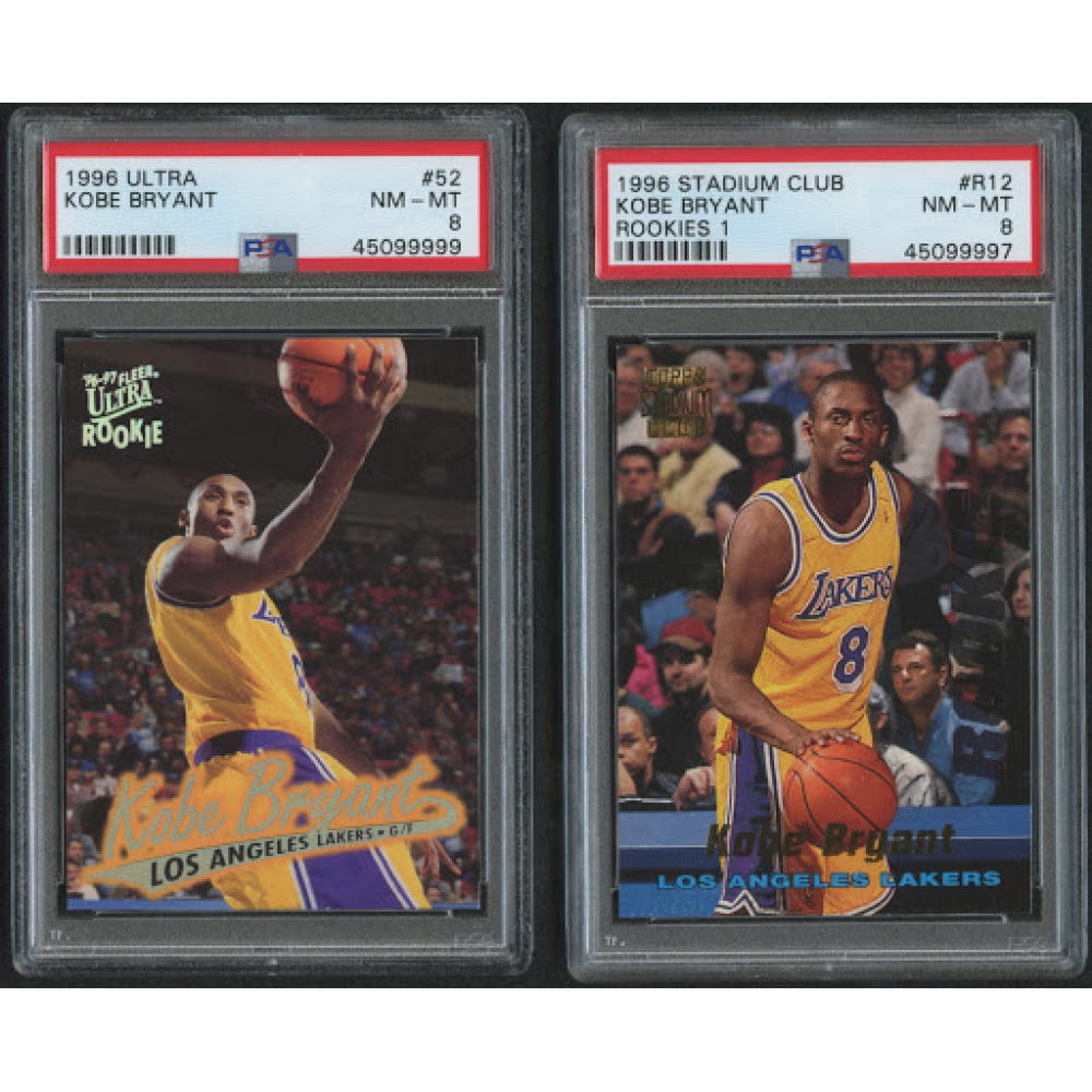 Lot of (2) PSA Graded 8 Kobe Bryant Basketball Rookie Cards with 1996 ...