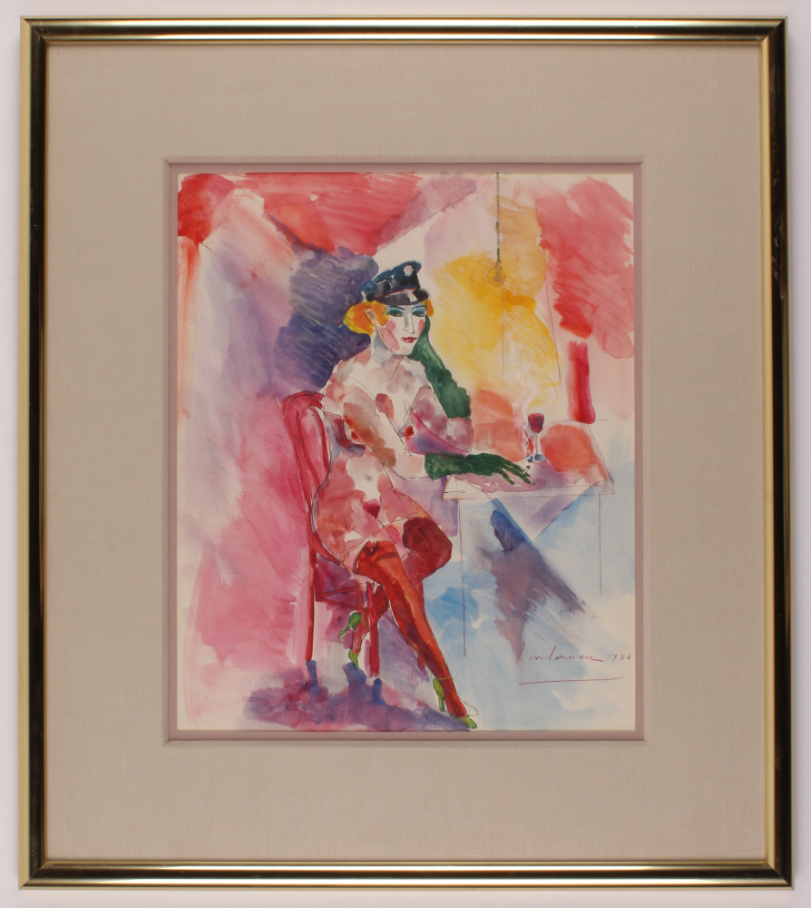 Earl Linderman Signed "Slow Kiss" 23x26 Custom Framed Painting Display ...