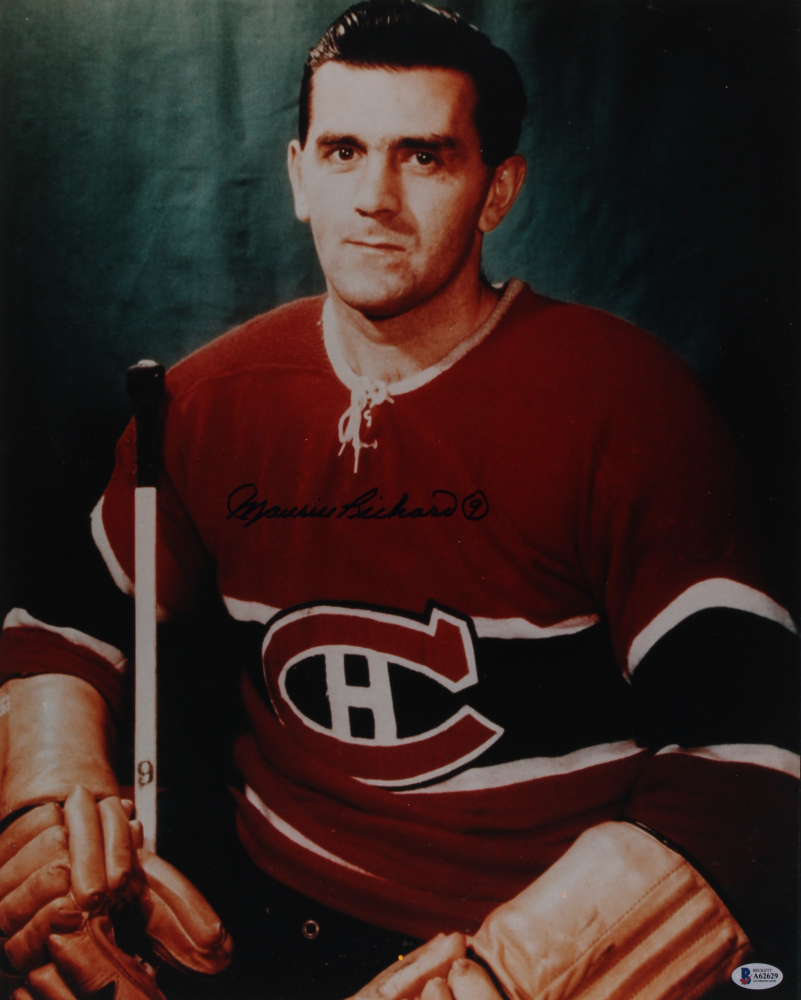 Maurice Richard Signed Canadiens 16x20 Photo (Beckett LOA) | Pristine ...