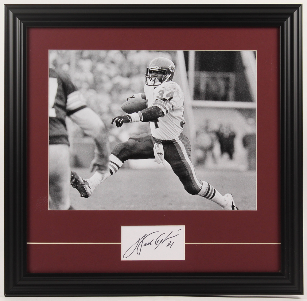 Walter Payton Signed Bears 18x18.5 Custom Framed Cut Display (PSA ...