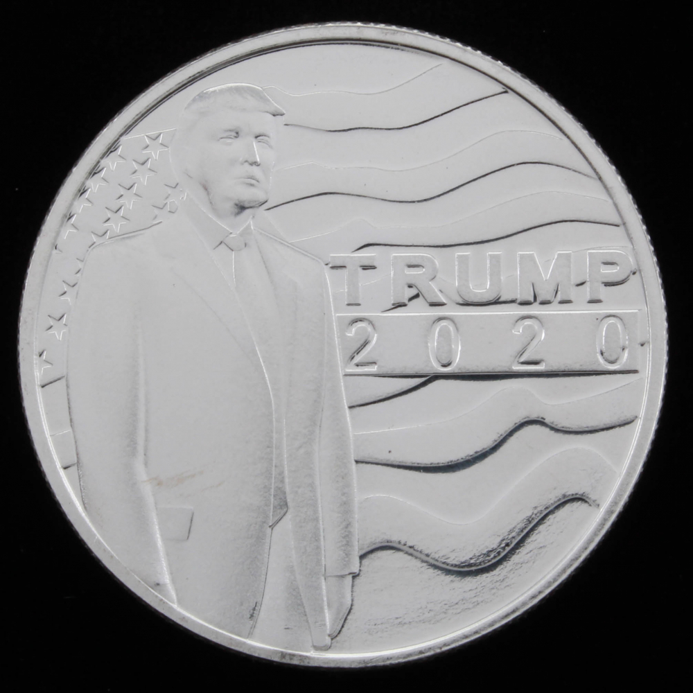 1 Oz. 999 Fine Silver "Trump 2020" Bullion Round | Pristine Auction
