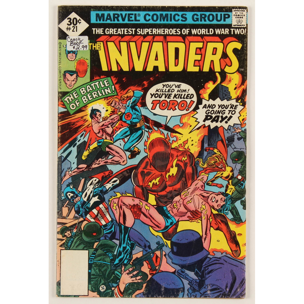 1977 "The Invaders" Vol. 1 Issue #21 Marvel Comic Book | Pristine Auction
