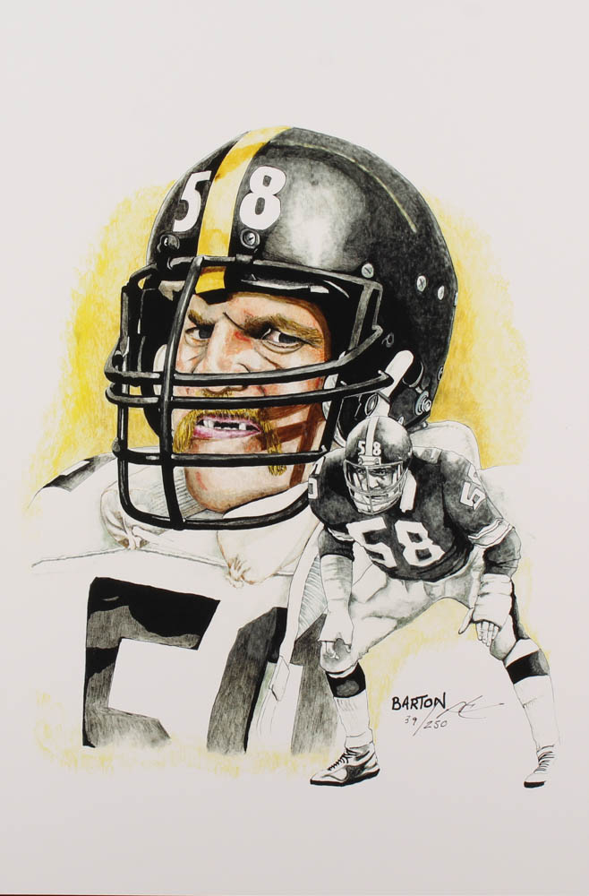 Jack Lambert - Steelers - Brian Barton 12x18 Signed Limited Edition ...