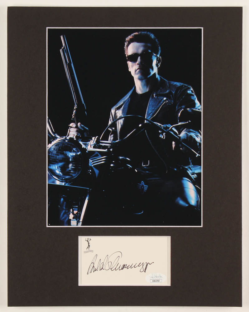 Arnold Schwarzenegger Signed "The Terminator" 11x14 Custom Matted Cut ...
