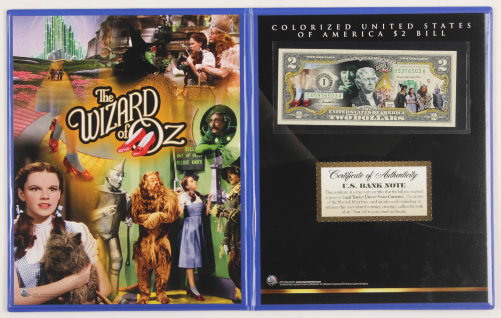 The Wizard of Oz Colorized $2 Commemorative Bank Note | Pristine Auction