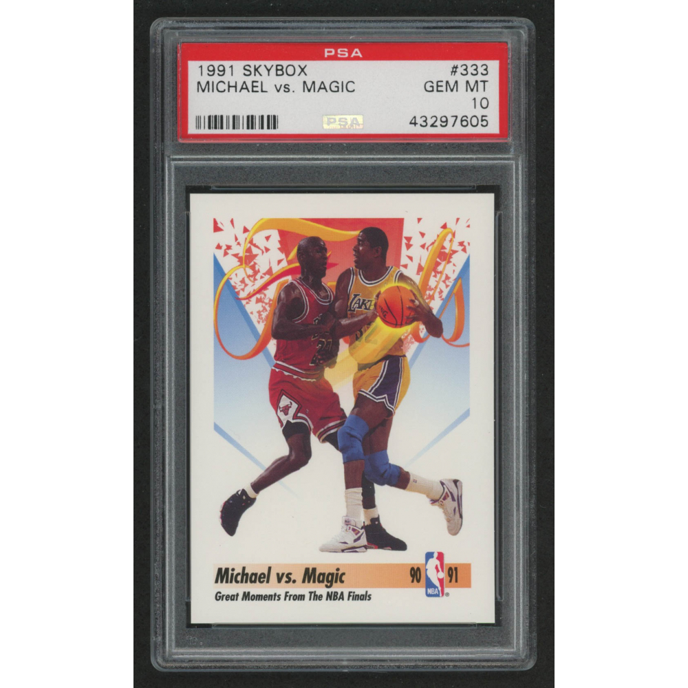 Michael Jordan & Magic Johnson 1991-92 SkyBox #333 FIN (PSA 10 ...