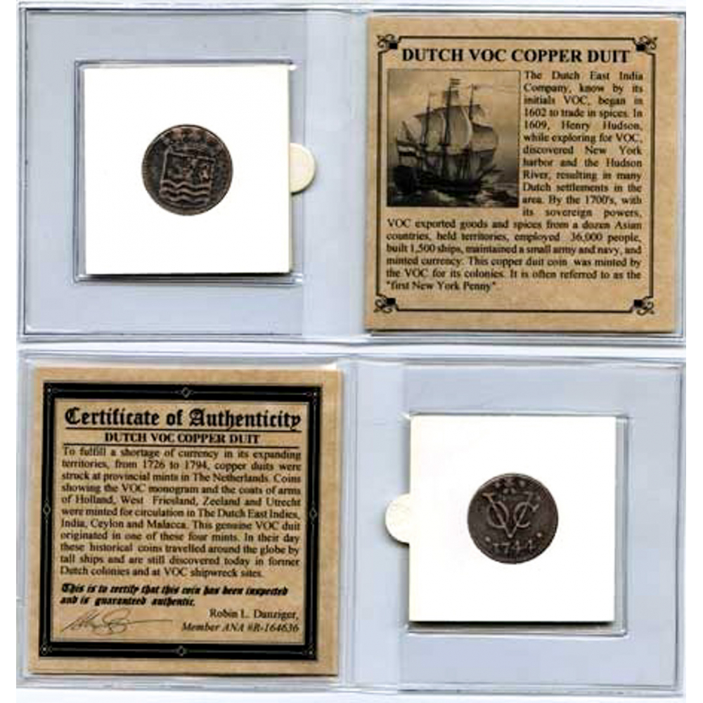 1726-1794 Dutch VOC Copper Duit Colonial Coin | Pristine Auction
