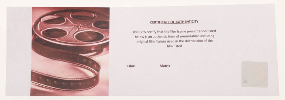 "The Matrix" LE 8x10 Custom Matted Original Film / Movie Cell Display ...