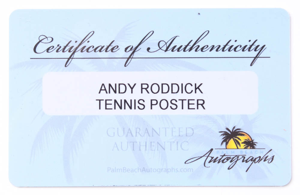 Andy Roddick Signed 23.75x36 Tennis Poster (Palm Beach COA) | Pristine ...