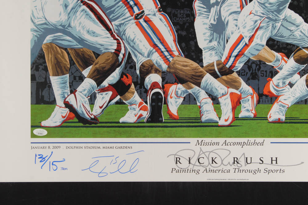 Tim Tebow & Rick Rush Signed Florida Gators 24x36 Poster With ...