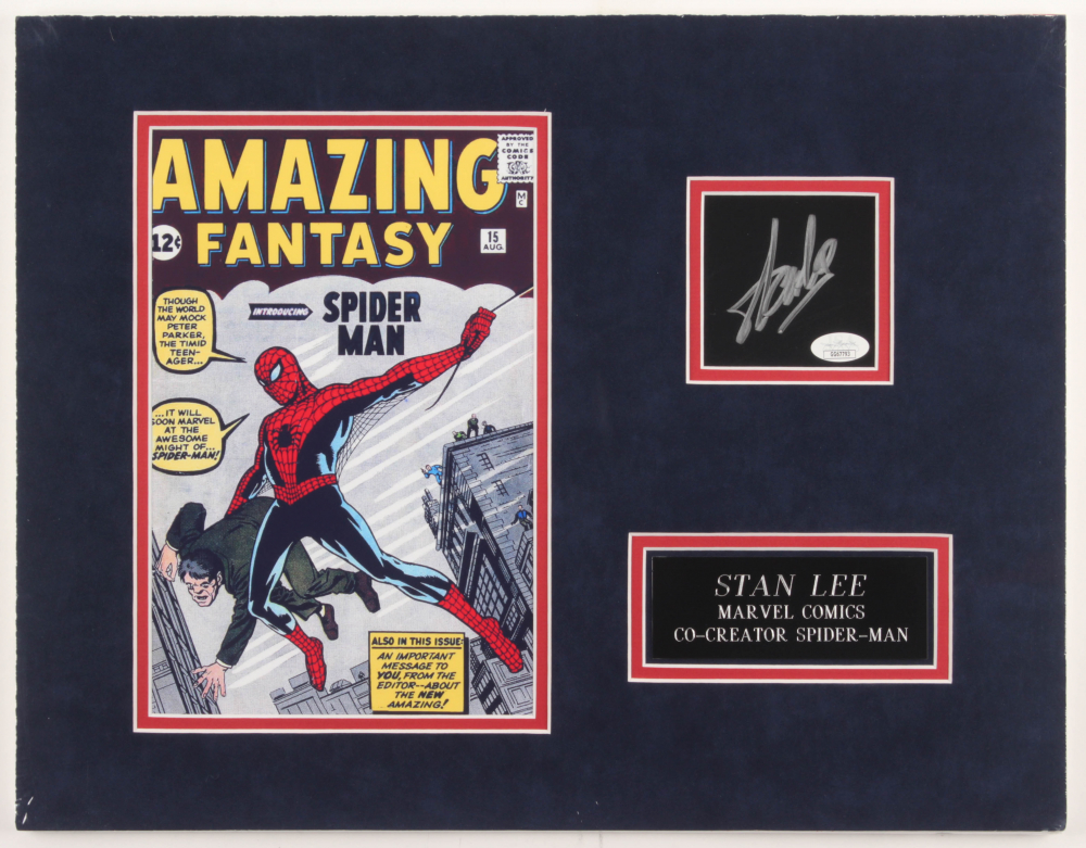 Stan Lee Signed Marvel "Amazing Fantasy" 14x18 Custom Matted Cut ...